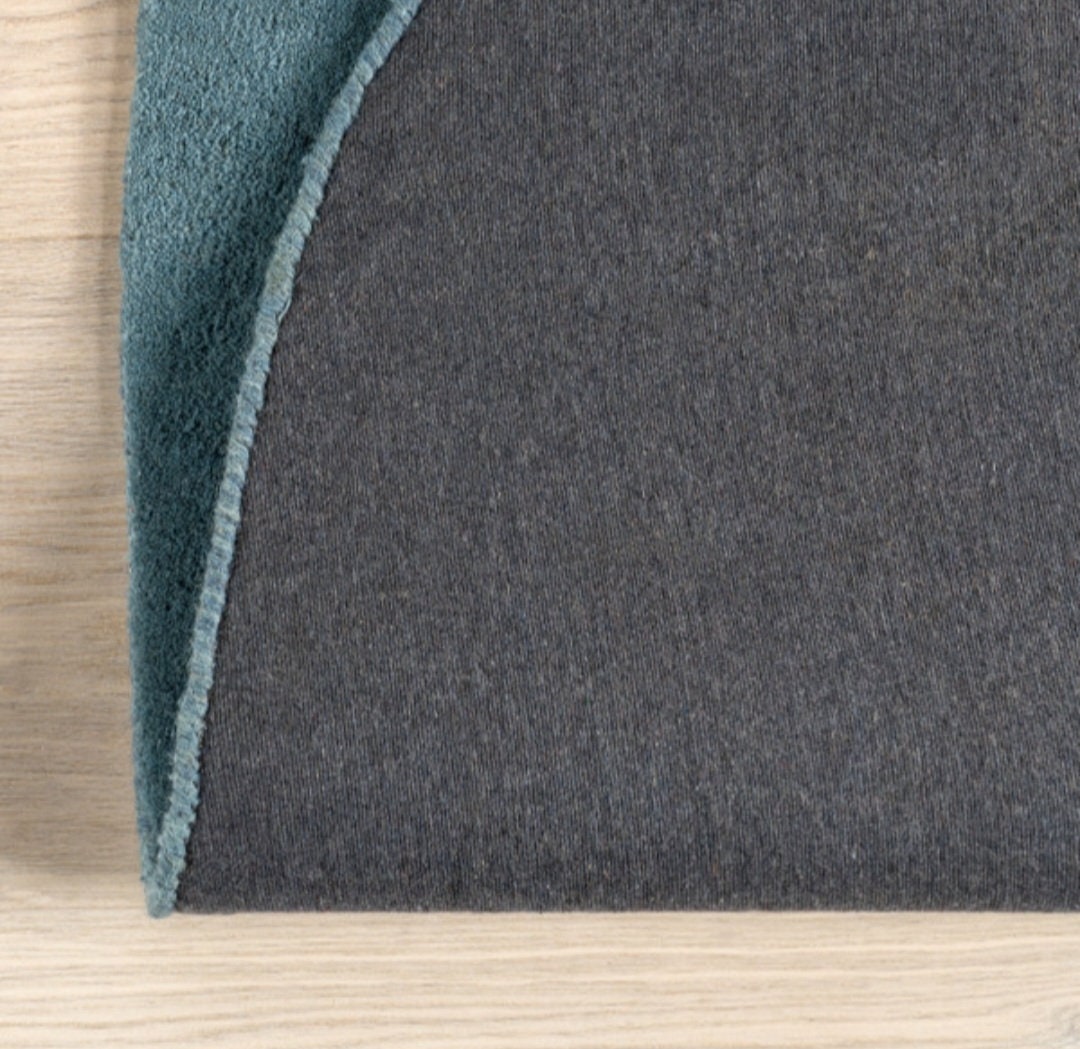 Blue Abstract Irregular Shaped New Zealand Wool Hand-Tufted Area Rug ...