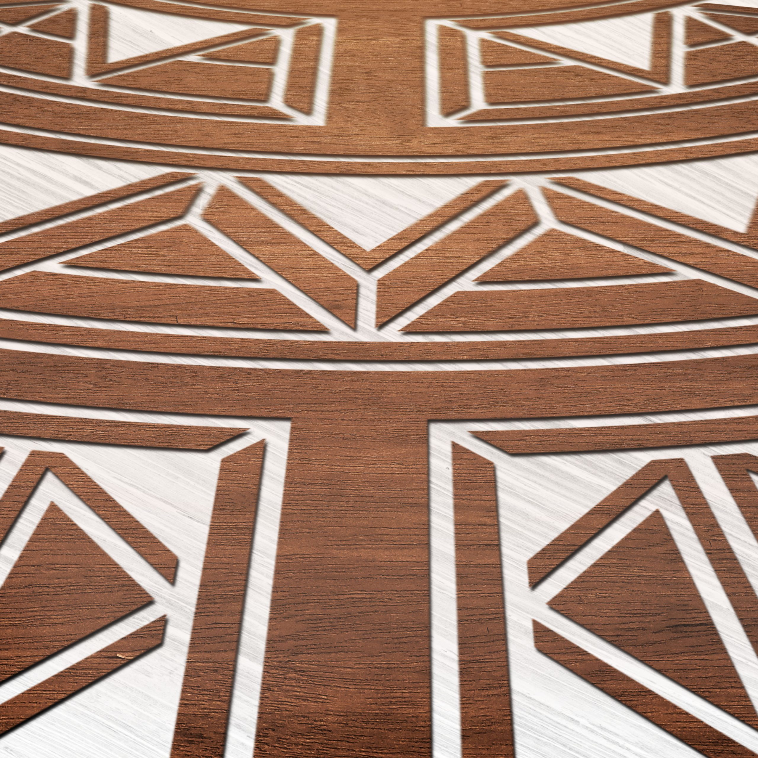 Sacred Maori Geometry Circulus Oak Walnut Essence Table - Artistic ...