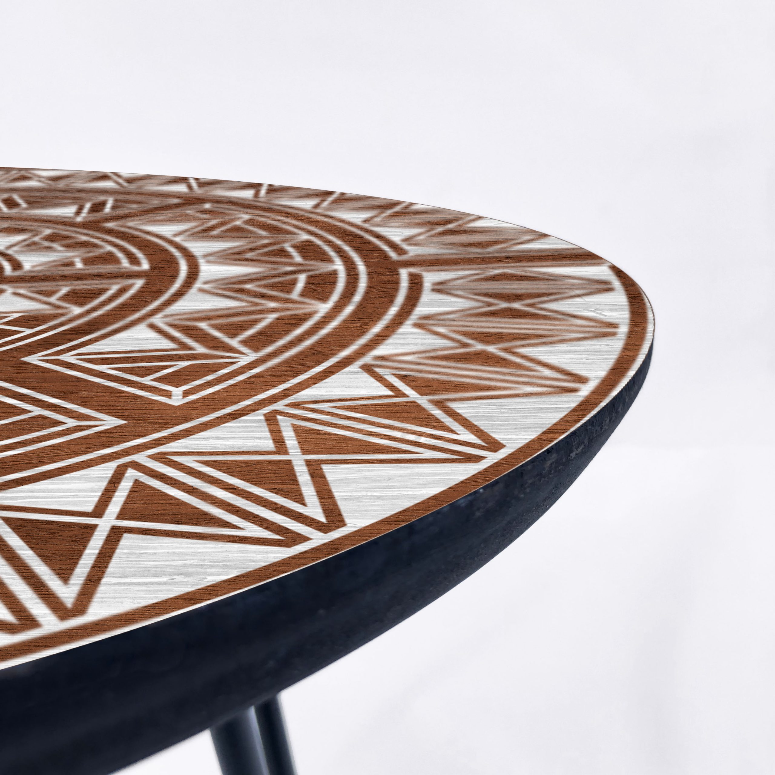 Sacred Maori Geometry Circulus Oak Walnut Essence Table - Artistic ...