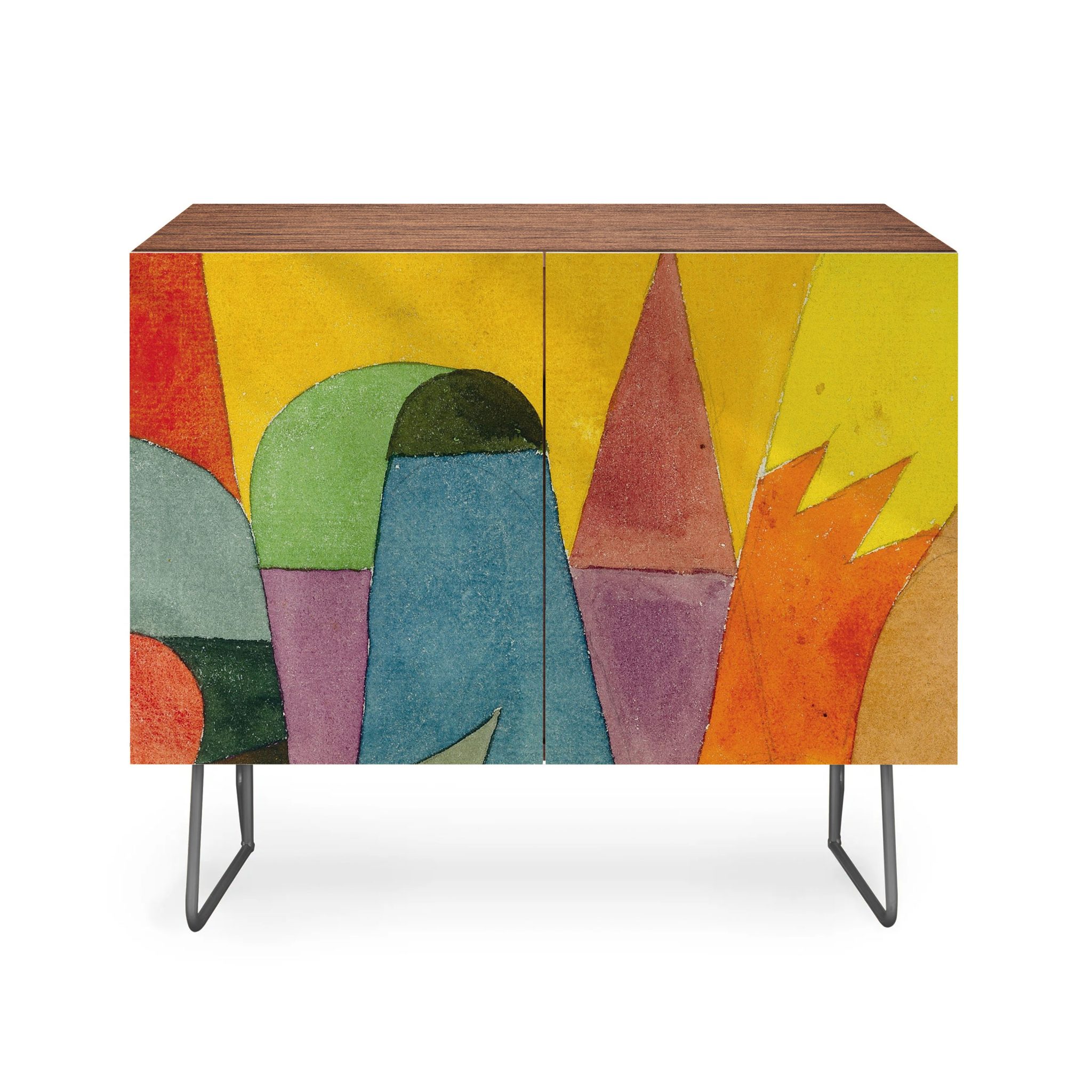 Mauve Triangle by Paul Klee OakMeadow Console Sideboard Credenza Table ...