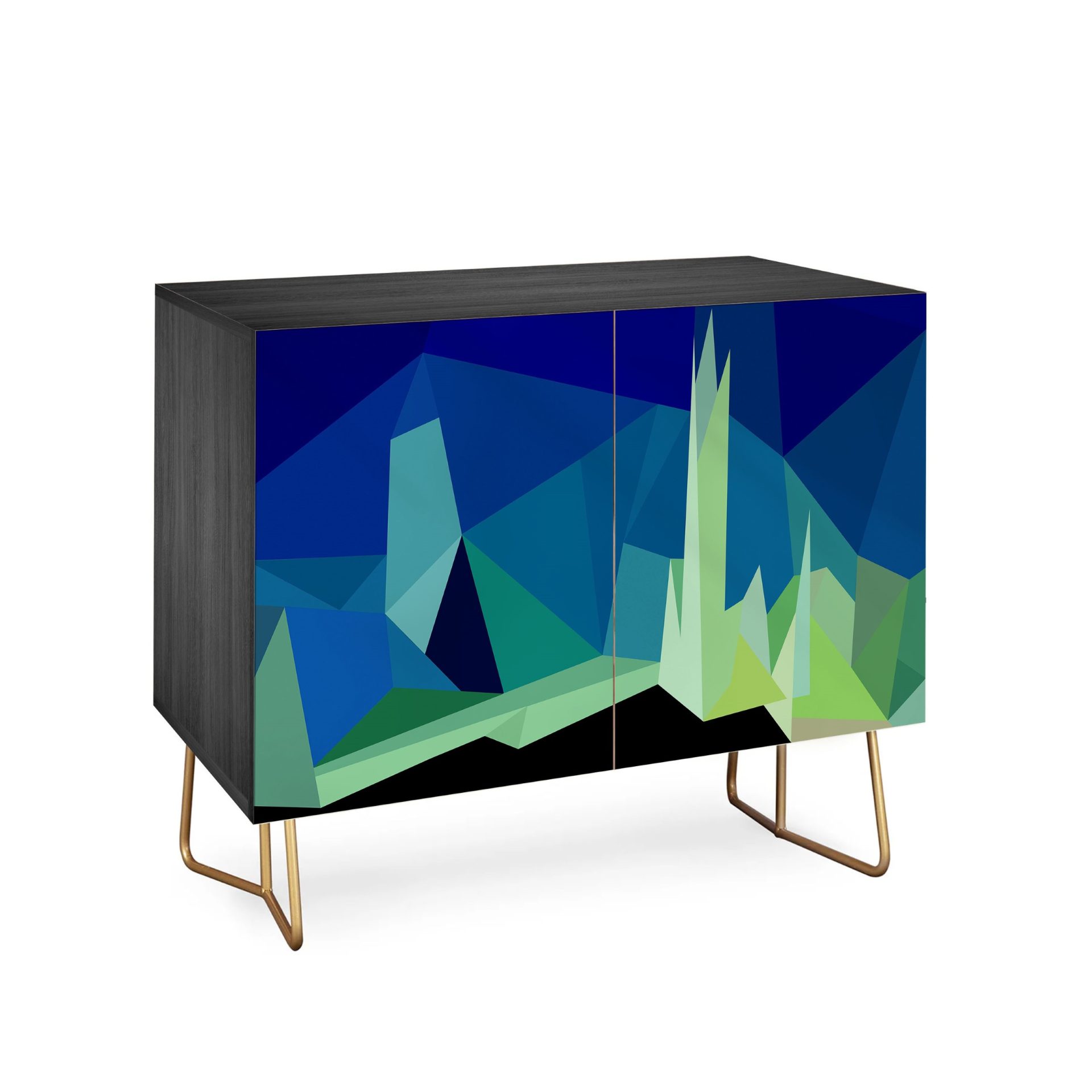 Modern Geometrical Shapes OakMeadow Console Sideboard Credenza Table ...
