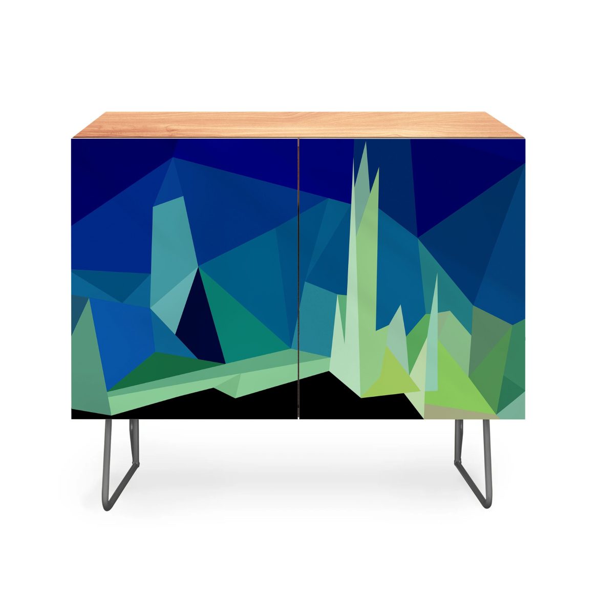 Modern Geometrical Shapes OakMeadow Console Sideboard Credenza Table ...