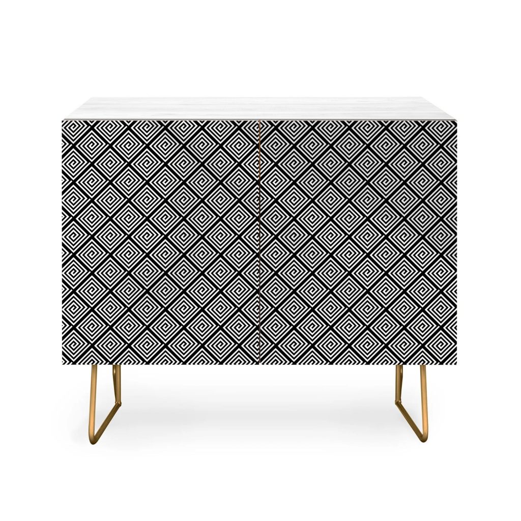 Diagonal Illusion OakMeadow Console Sideboard Credenza Table - Artistic ...