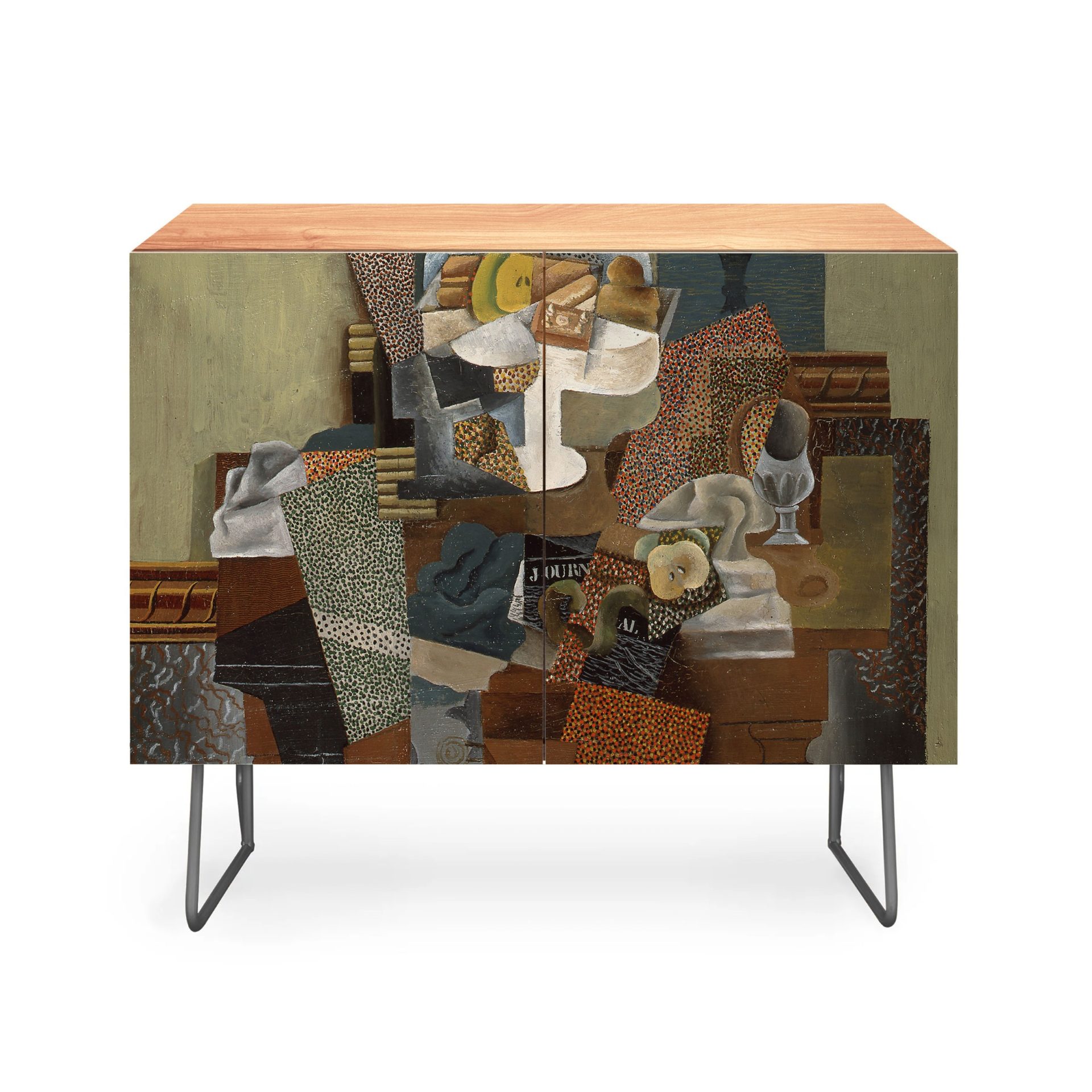 Life With A Glass by Pablo Picasso OakMeadow Console Sideboard Credenza ...