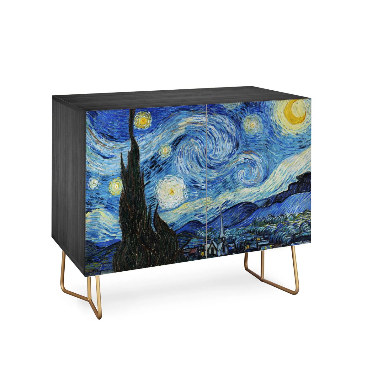 The Starry Night by Vincent Van Gogh OakMeadow Console Sideboard ...