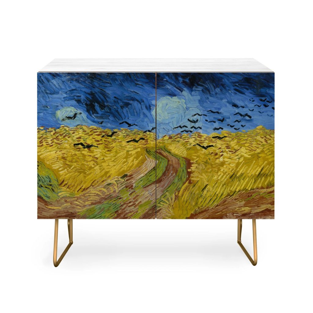 Wheatfields With Crows by Vincent Van Gogh OakMeadow Console Sideboard ...