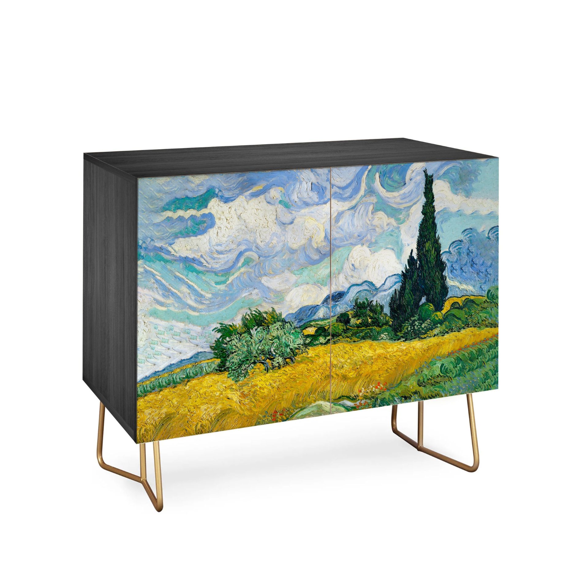 Wheat Field With Cypresses by Vincent Van Gogh OakMeadow Console ...