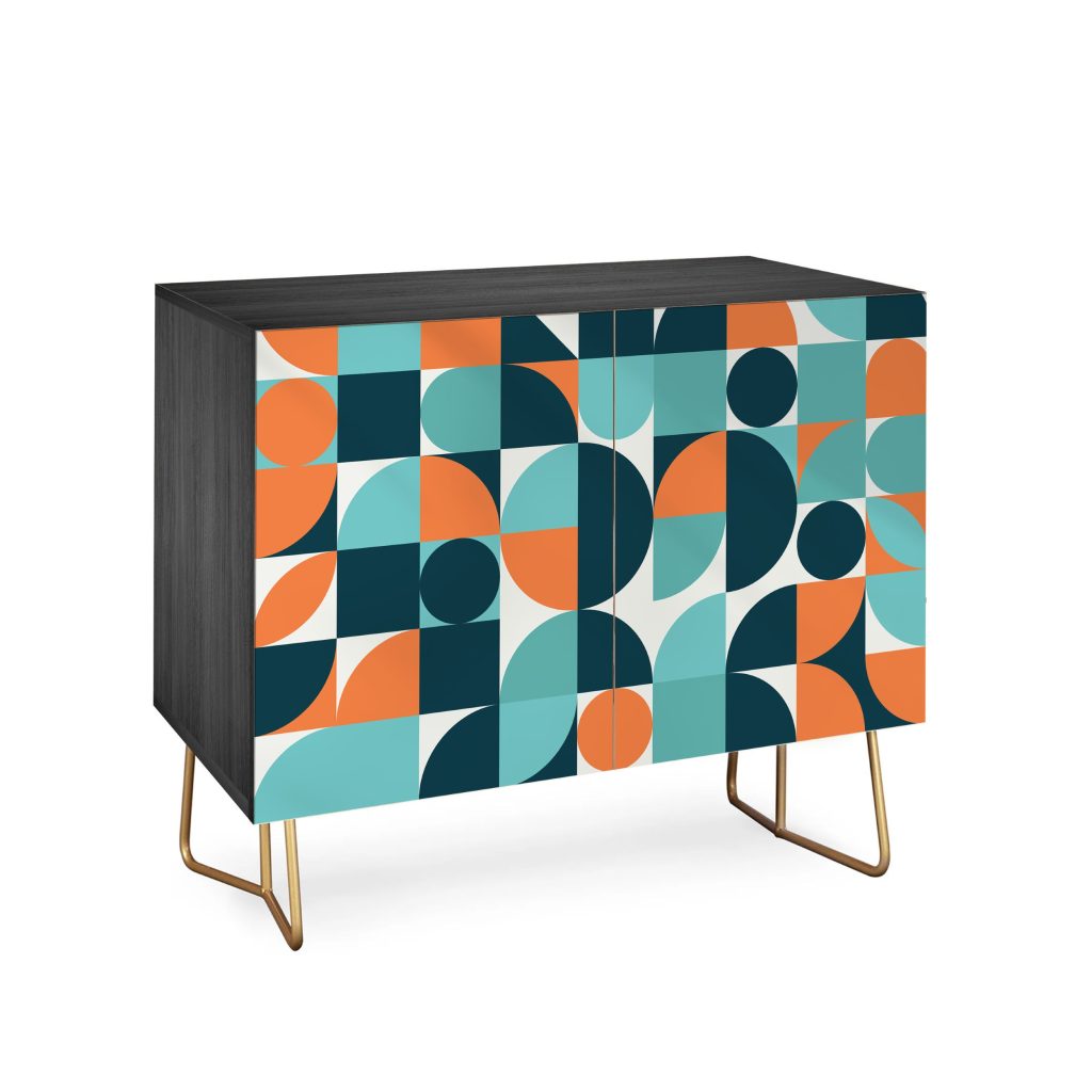 Trendy Geometrical OakMeadow Console Sideboard Credenza Table ...