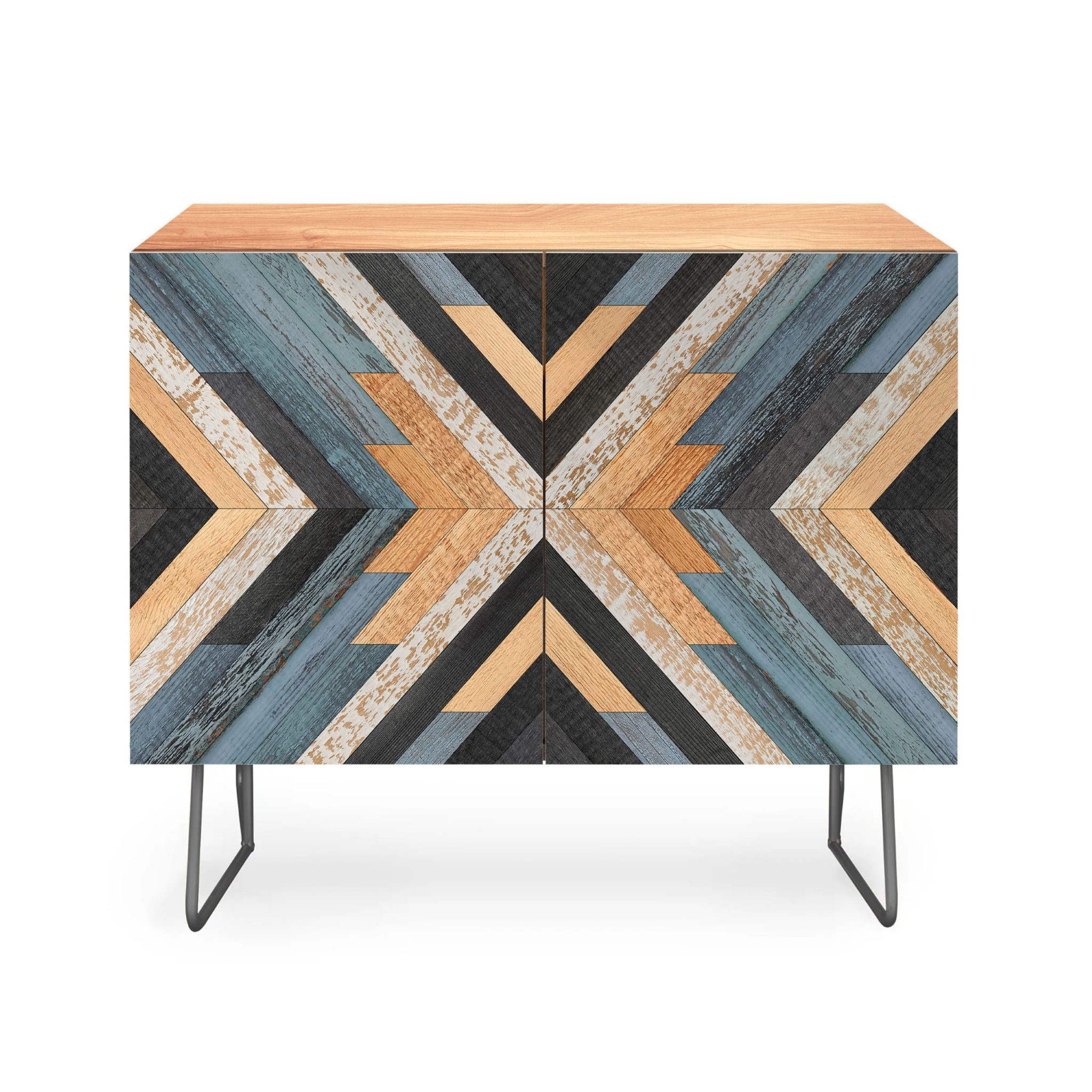 Rosettes Wood OakMeadow Console Sideboard Credenza Table - Artistic ...