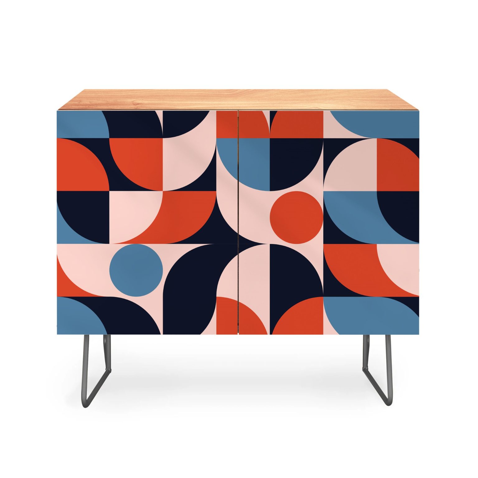 Geometrical Bohemian OakMeadow Console Sideboard Credenza Table ...