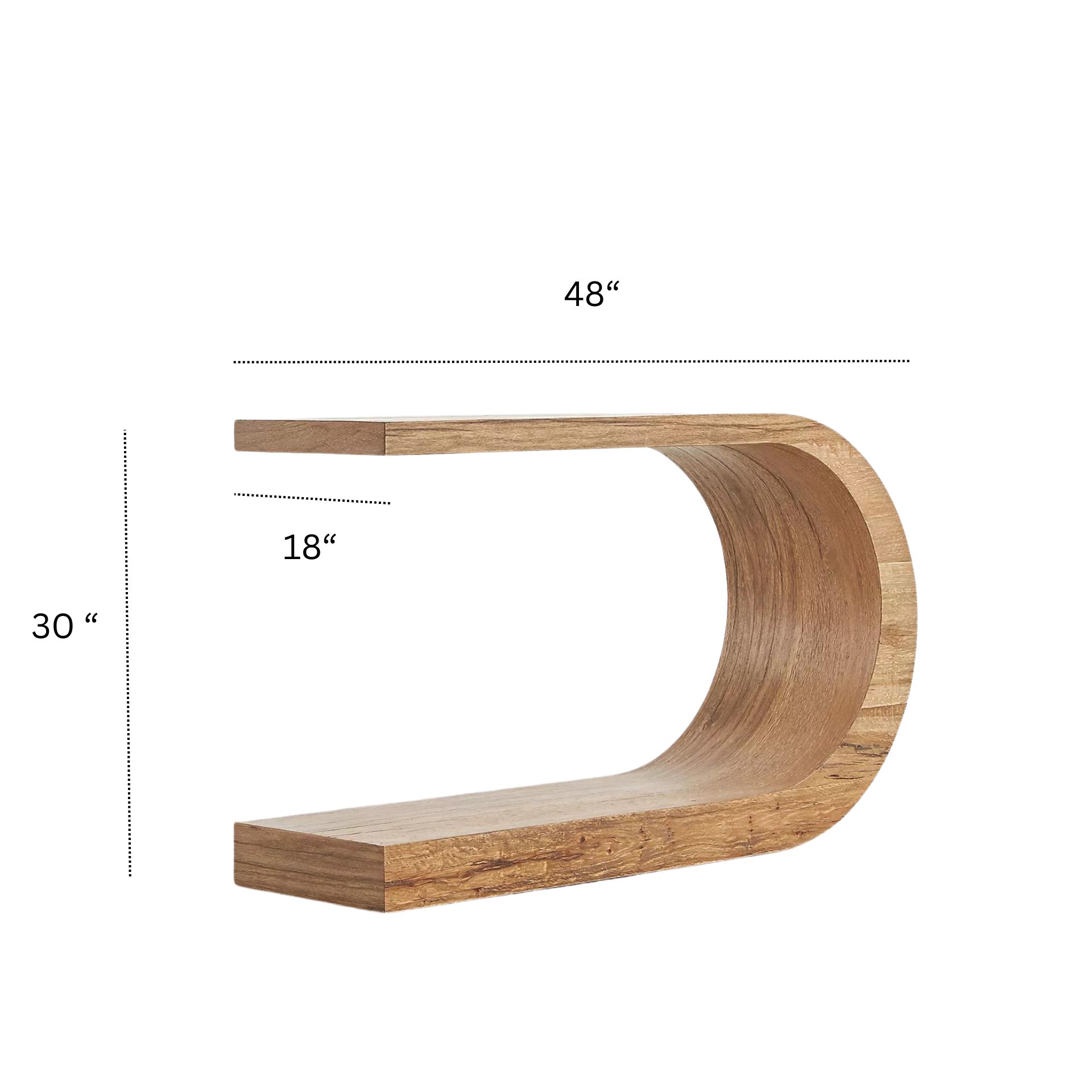 The crescent Console Table - Artistic Furniture, Real sustainable hardwood