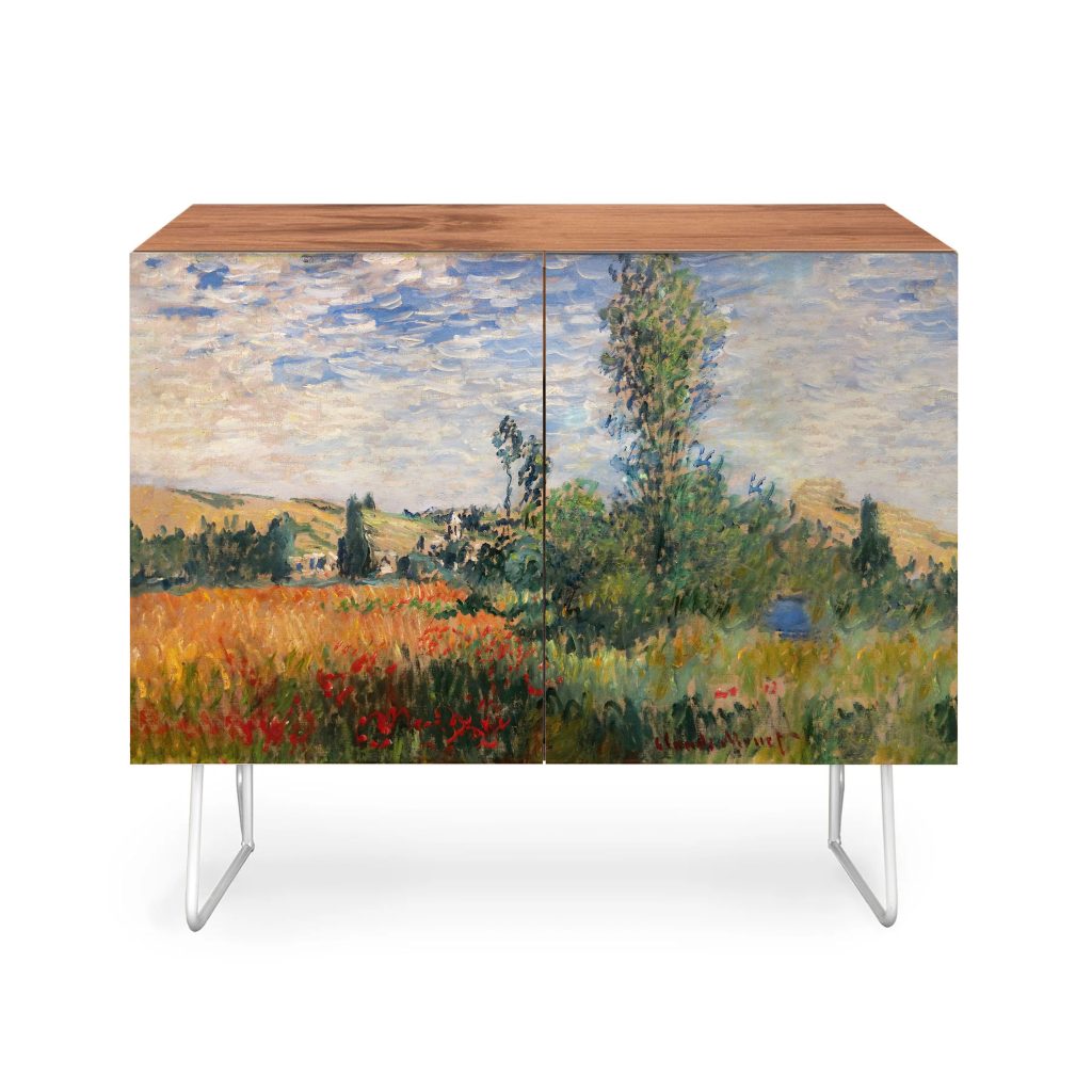Vetheuil Field Claude Monet OakMeadow Console Sideboard Overall Printed ...