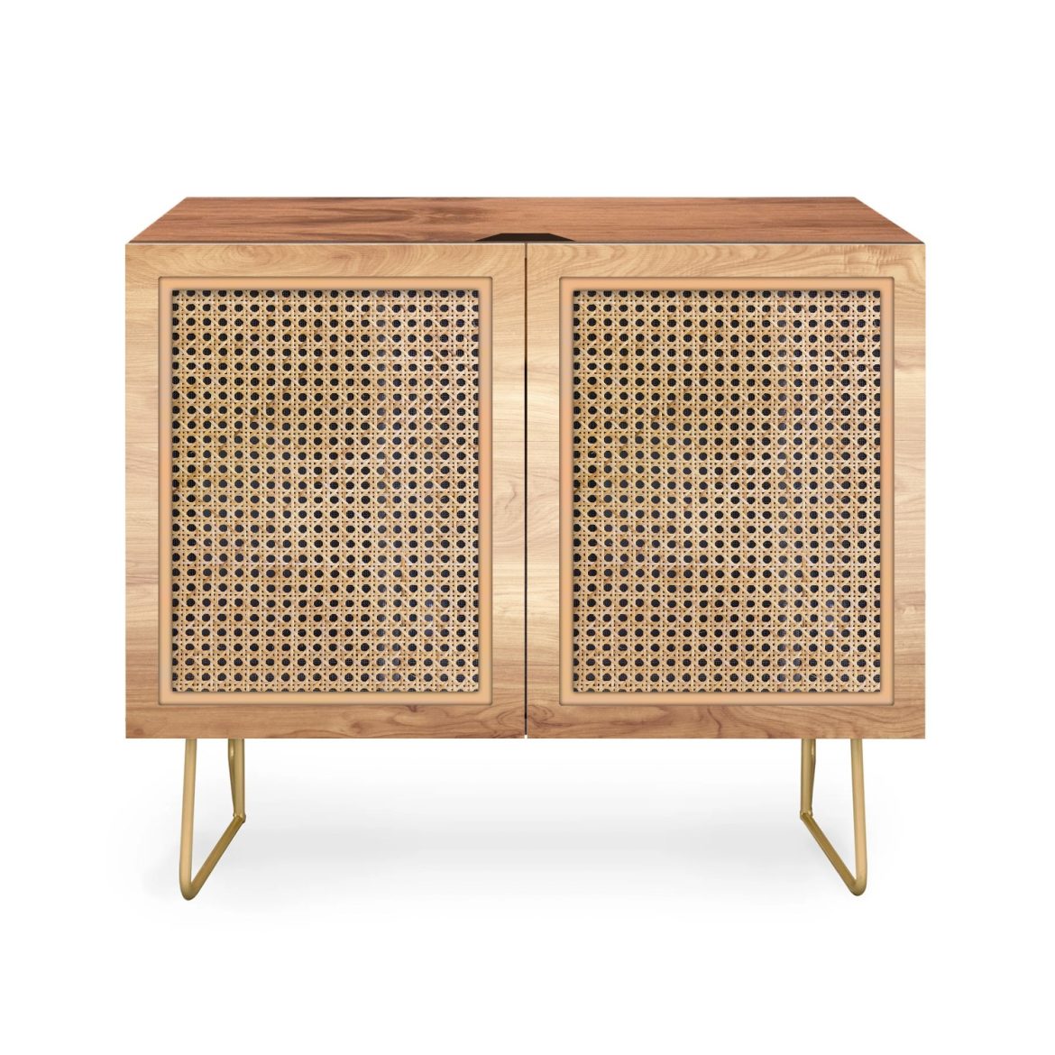 Natural Wooden Rattan Cane Mesh Console Sideboard Credenza Table ...